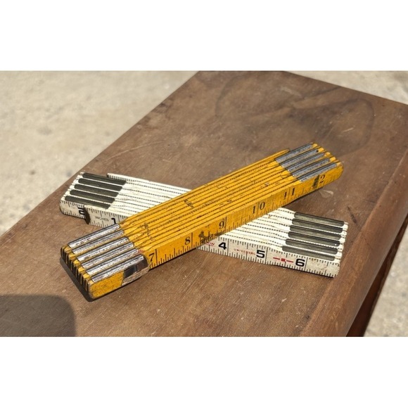 Kitchen | Vintage Luftkin 6 Ft Rugged Engineers Folding Ruler Wood ...